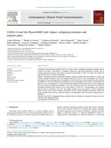 COVID-19 and the Physio4FMD trial: Impact, mitigating strategies and analysis plans. - SORA